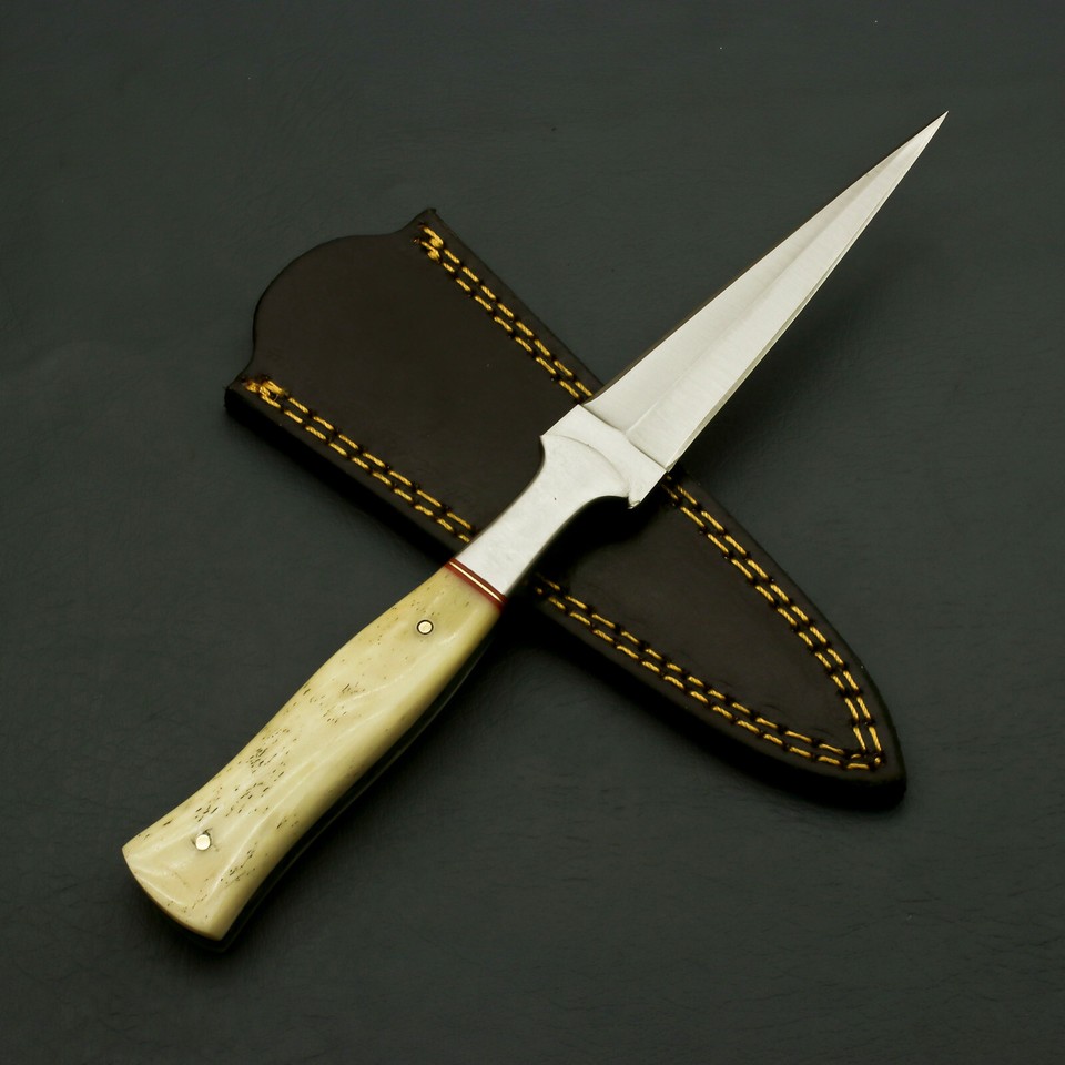 CUSTOM HAND MADE D2 STEEL BLADE CUSTOM CAMEL BONE DAGGER HUNTING ...