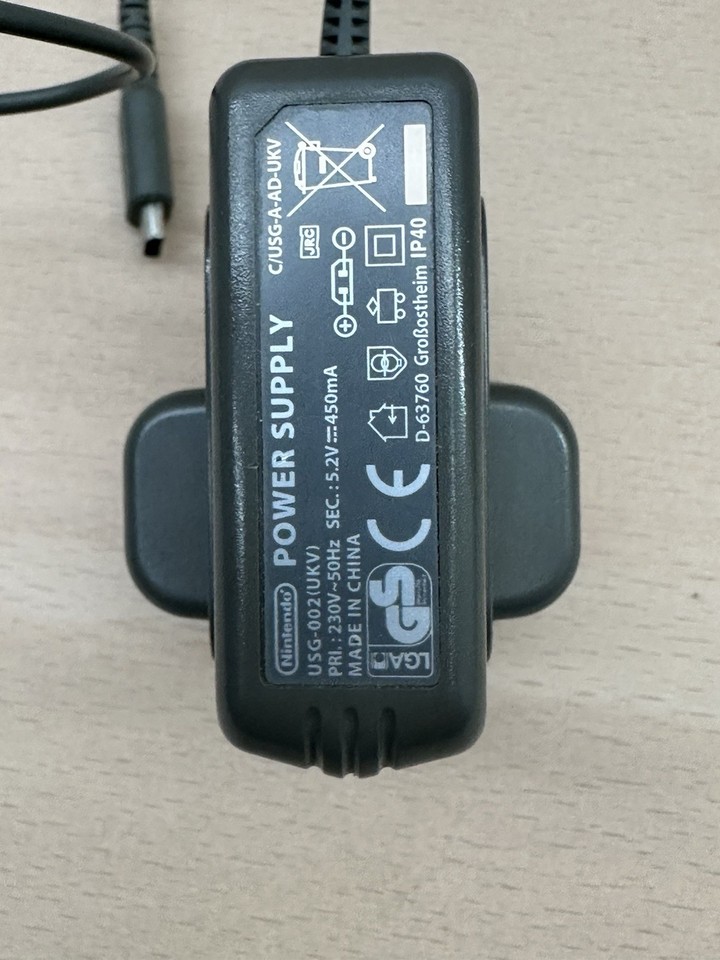 Genuine Official Nintendo DS Lite USG-002 Charger Adaptor Power Supply ...