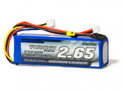 Turnigy 2650mAh 3S 11.1V 1C Transmitter Lipo Battery JST-XH Futaba JR ...
