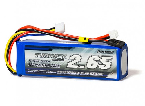 Turnigy 2650mAh 3S 11.1V 1C Transmitter Lipo Battery JST-XH Futaba JR ...