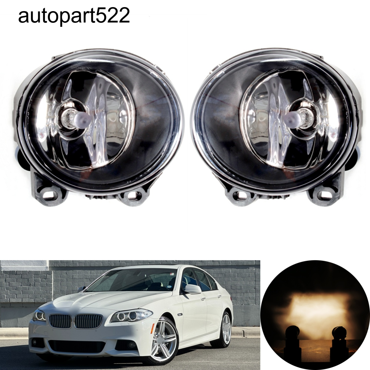 Pair Fog Light For BMW F10 F11 528i 535i 550i M 2010 2011 2012 2013 W ...