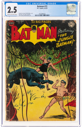 Batman #72 (1952) CGC 2.5 Jungle Tarzan Homage Cover! Golden Age DC ...
