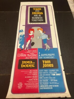 1965 Irma La Douce / Tom Jones double bill Jack Lemmon movie poster ...