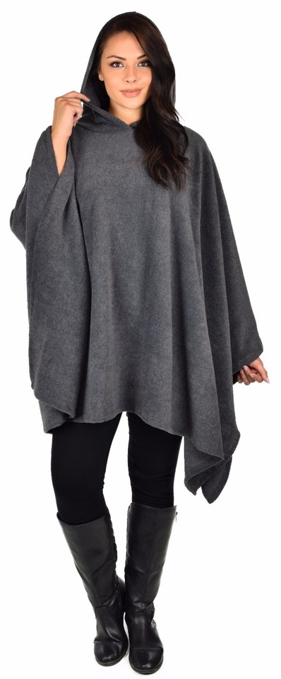 Women Poncho Style Hoodie Sweater Fleece Cover Up for Cold Weather | eBay
