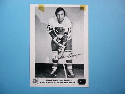 1971/72 ROYAL BANK LEO'S LEADERS VANCOUVER CANUCKS HOCKEY PHOTO MIKE ...