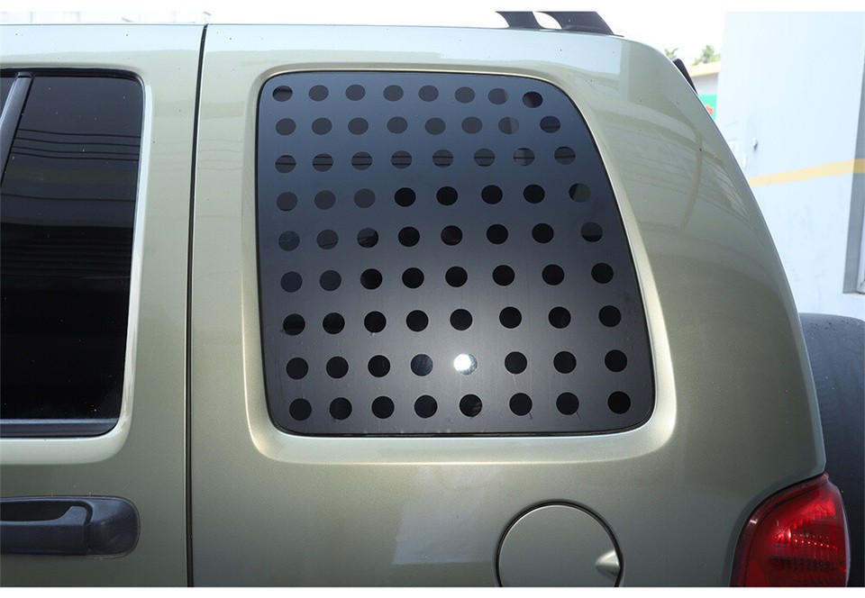 Black Rear Door Triangular Window Glass decal Cover For Jeep Liberty ...