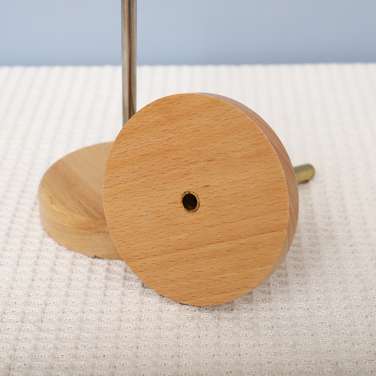 Wooden Yarn Spool Diy Storage Ball Winder Stand with Rotatable Wool ...