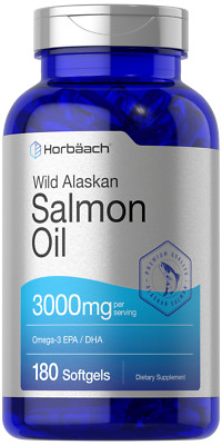 Wild Alaskan Salmon Fish Oil 3000 mg | 180 Softgel Capsules | by ...