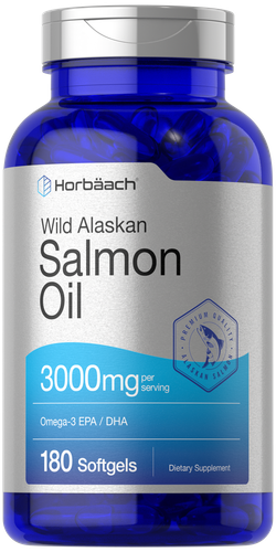 Wild Alaskan Salmon Fish Oil 3000 mg | 180 Softgel Capsules | by ...