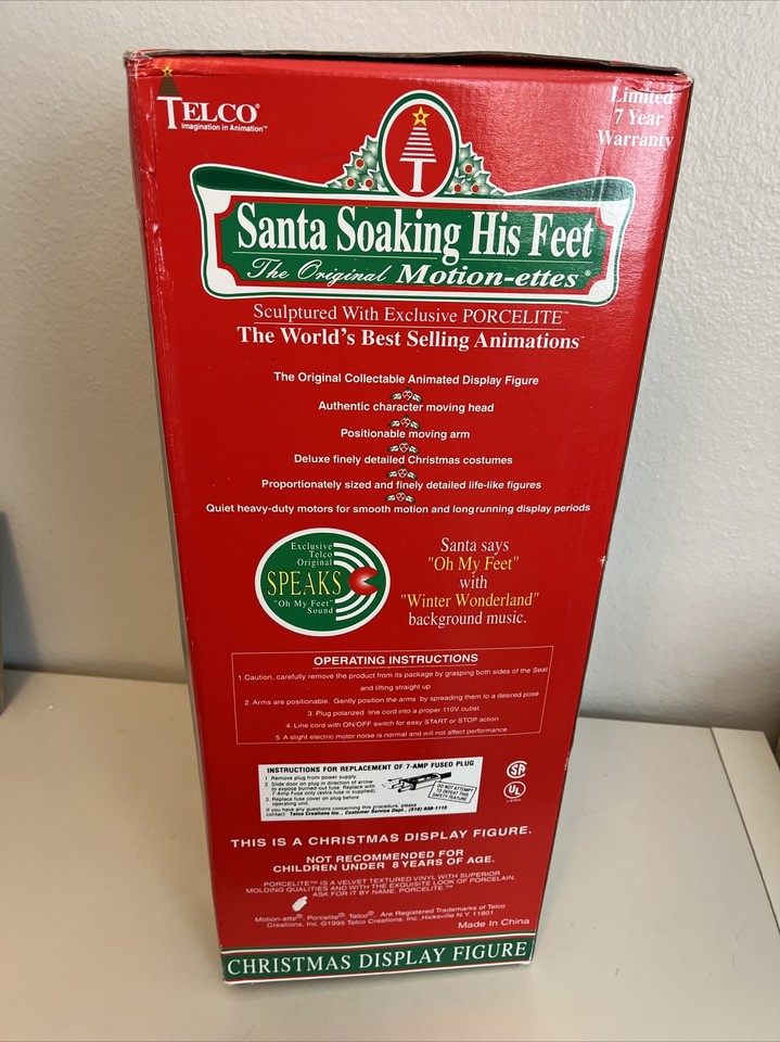 NEW! Telco Motionette Animated Santa Claus "OH MY FEET" Soaking Feet ...