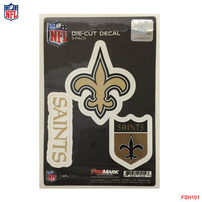 New NFL New Orleans Saints Vinyl Die-Cut Decal Stickers 3-Pack Made in ...