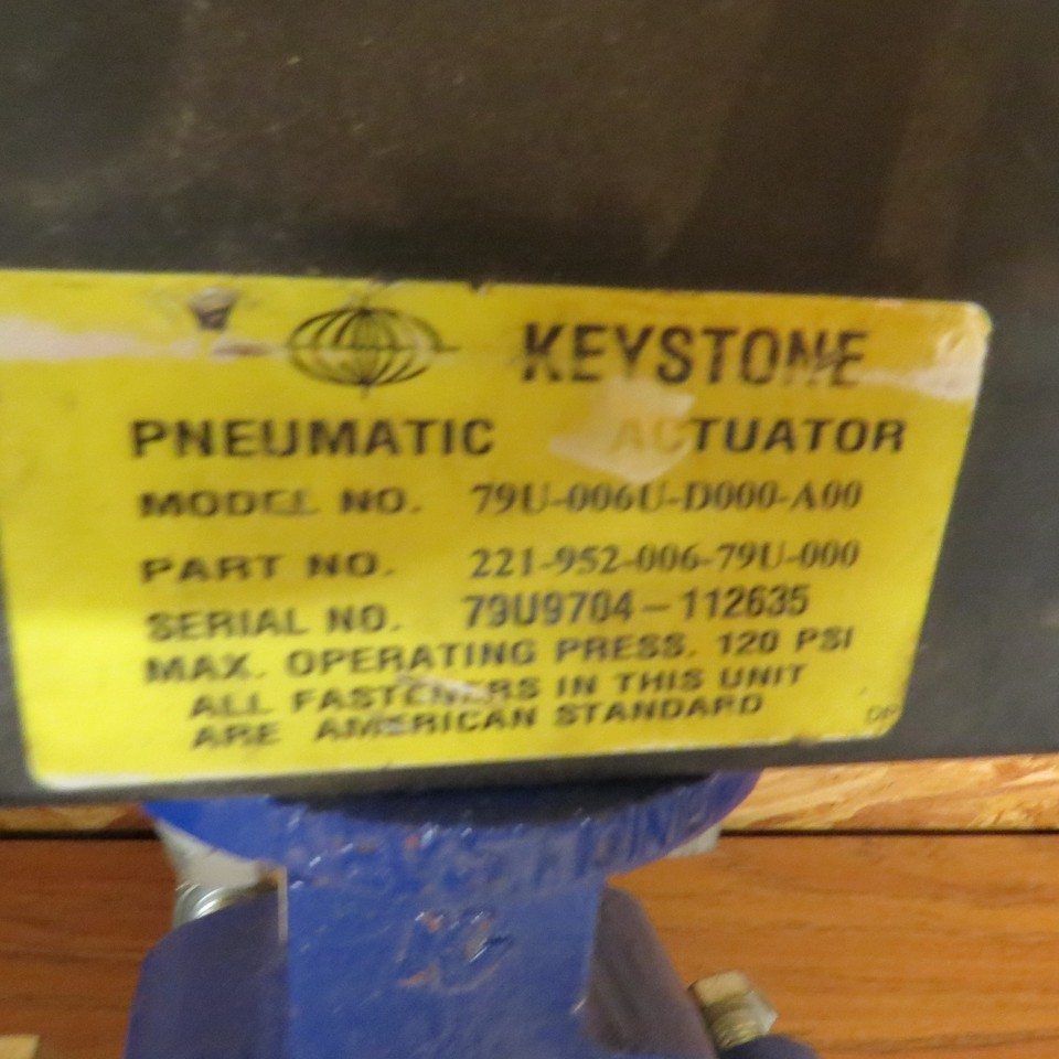 MC1128 KeyStone 4" Inline Pneumatic Actuator w/Flange Valve 79U-006U ...