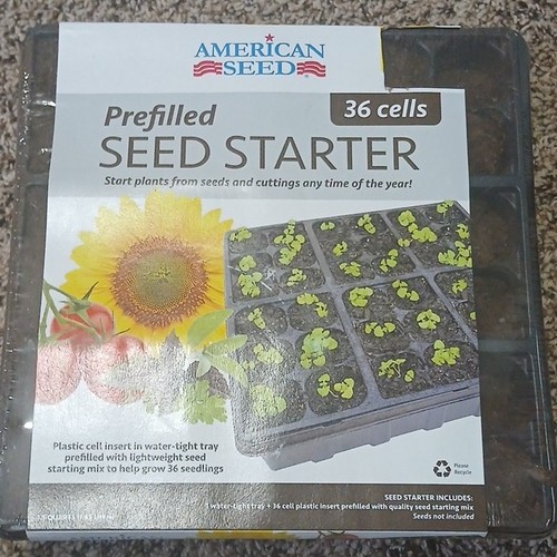 American Seed 36 Cell Seed Starter Tray Set, Plastic, Herbs Veg Fruit ...