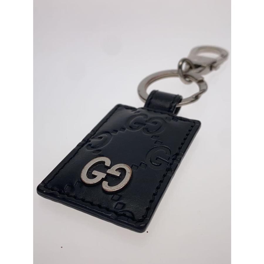 GUCCI Keyring Keychain Bag Charm leather black logo 01122i | eBay UK