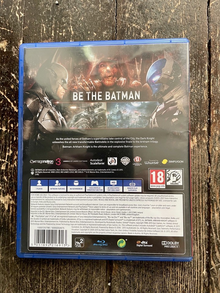 Batman Arkham Knight PlayStation 4 PS4 Clean Disc Free Shipping | eBay