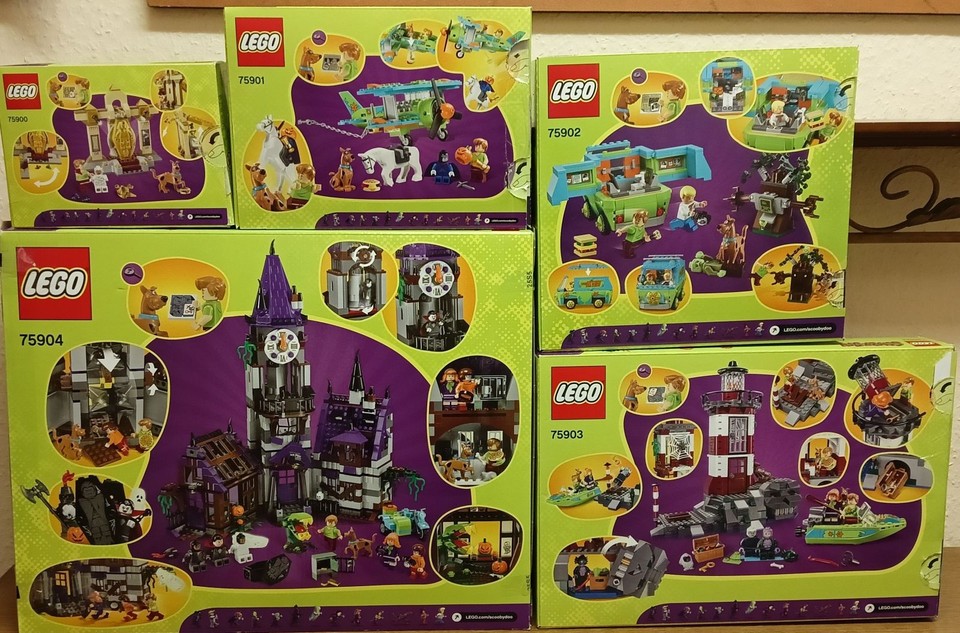 Lego Scooby-Doo 75900 75901 75902 75903 75904 100% Komplett Figuren Box ...