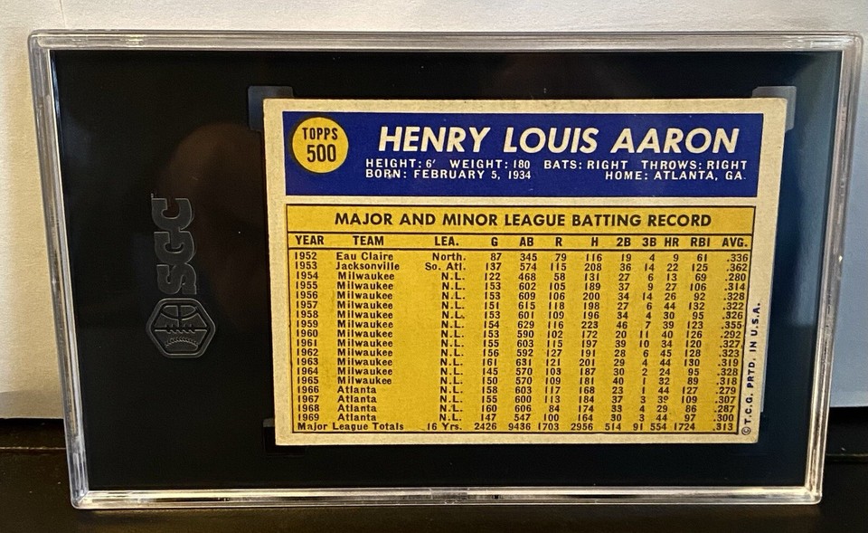1970 Topps #500 HANK AARON Graded SGC 5 Excellent Condition | eBay