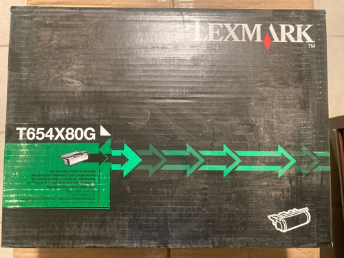 New Genuine Lexmark T654X80G Black Toner Cartridge T654 T656 Extra High ...