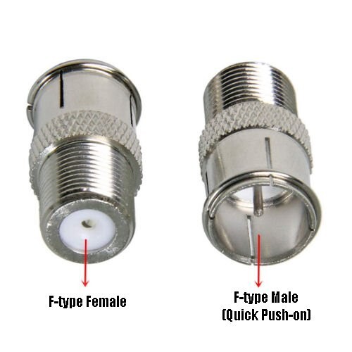 5 Pack Lot F type Quick Plug RF Coax Cable Adapter Connector - Male to ...