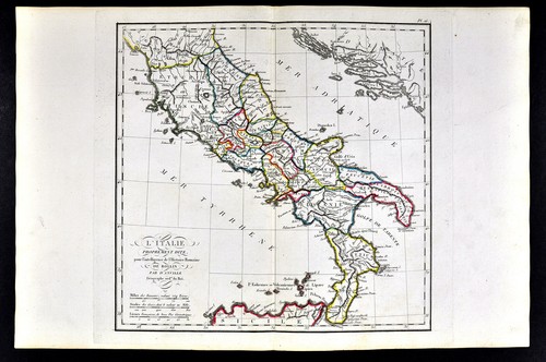 1818 D'Anville Map Ancient Italy Proper Roman Empire Rome Pompeii ...