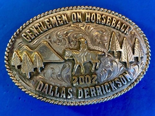 Gentleman On Horseback Dallas Derrickerson Belt Buckle 100G Of Tres ...