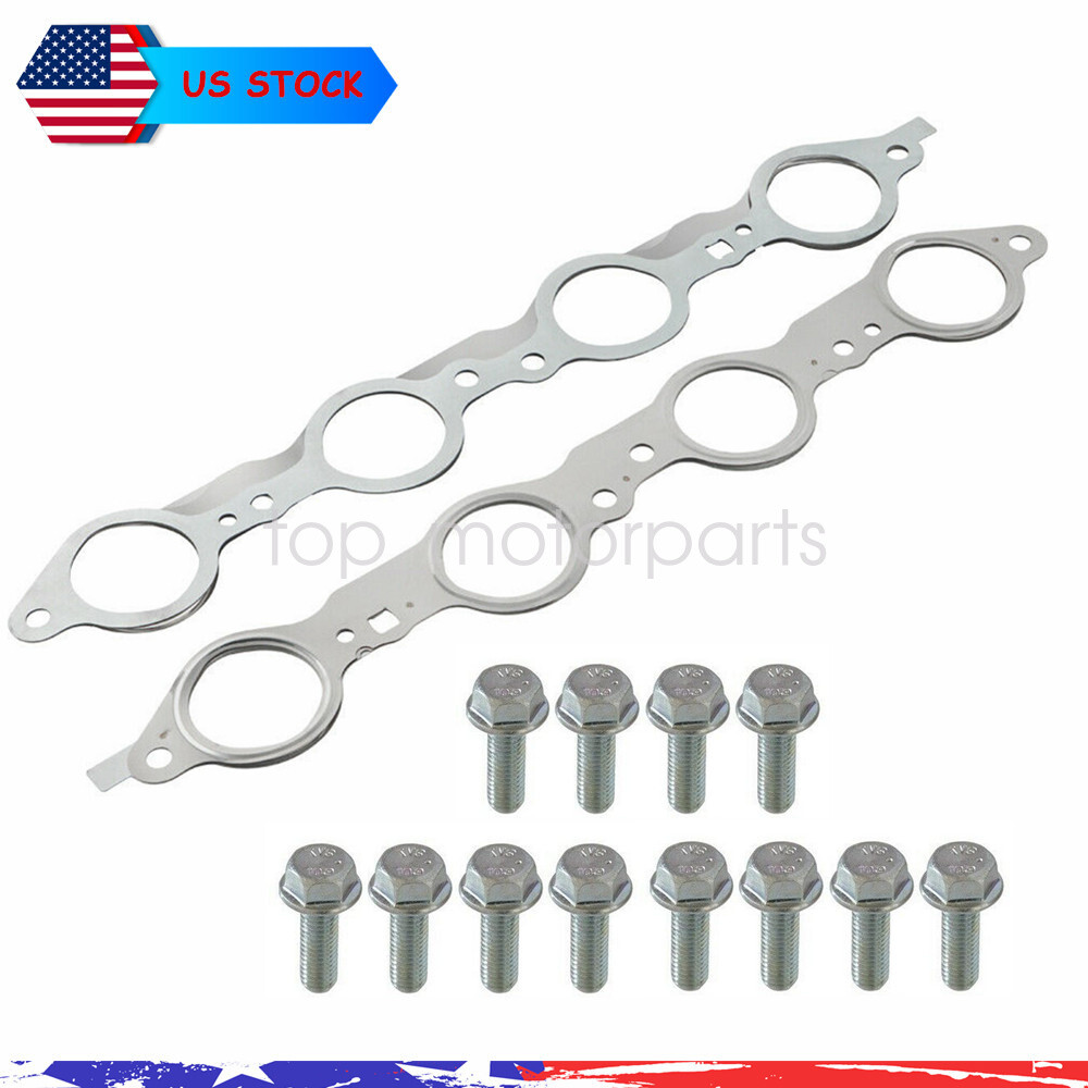 LS MLS Exhaust Manifold Header Gasket Pair W/Bolts For LS1 4.8 5.3 5.7 ...
