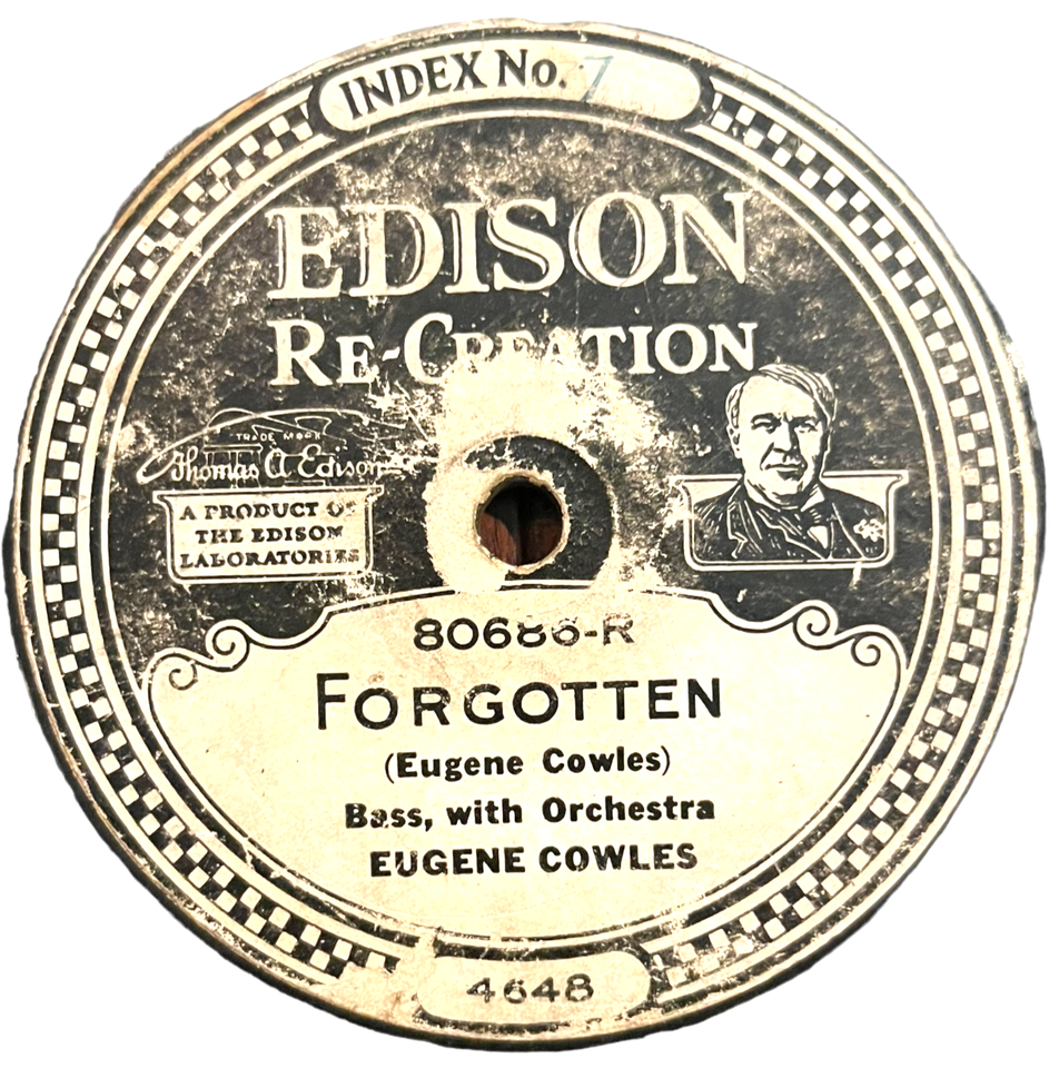 Earl Smith/Cowles EDISON Re-Creation Record - O'er The Billowy Sea ...