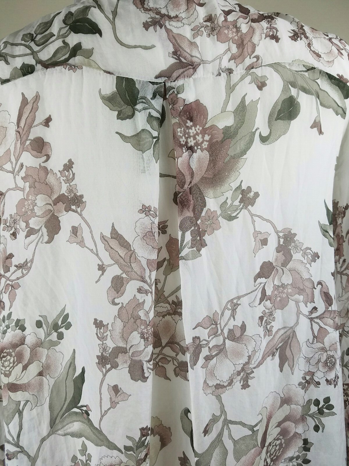 Angela Moda Made In Italy Pure Silk Floral Ruffle LongSleeve Blouse ...