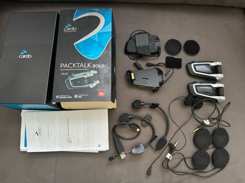 Cardo Packtalk Bold DUO Motorcycle Mesh & Bluetooth Headset Intercom ...