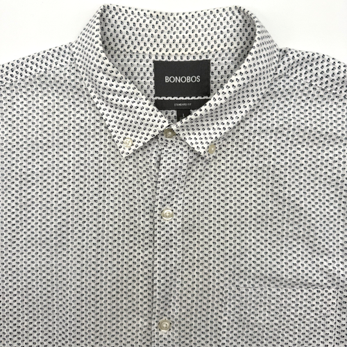 Bonobos Standard Fit Men's Short Sleeve Large Short White Geometric ...
