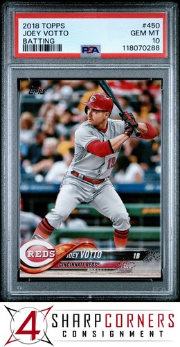 2018 TOPPS #450 JOEY VOTTO REDS BATTING PSA 10 | eBay