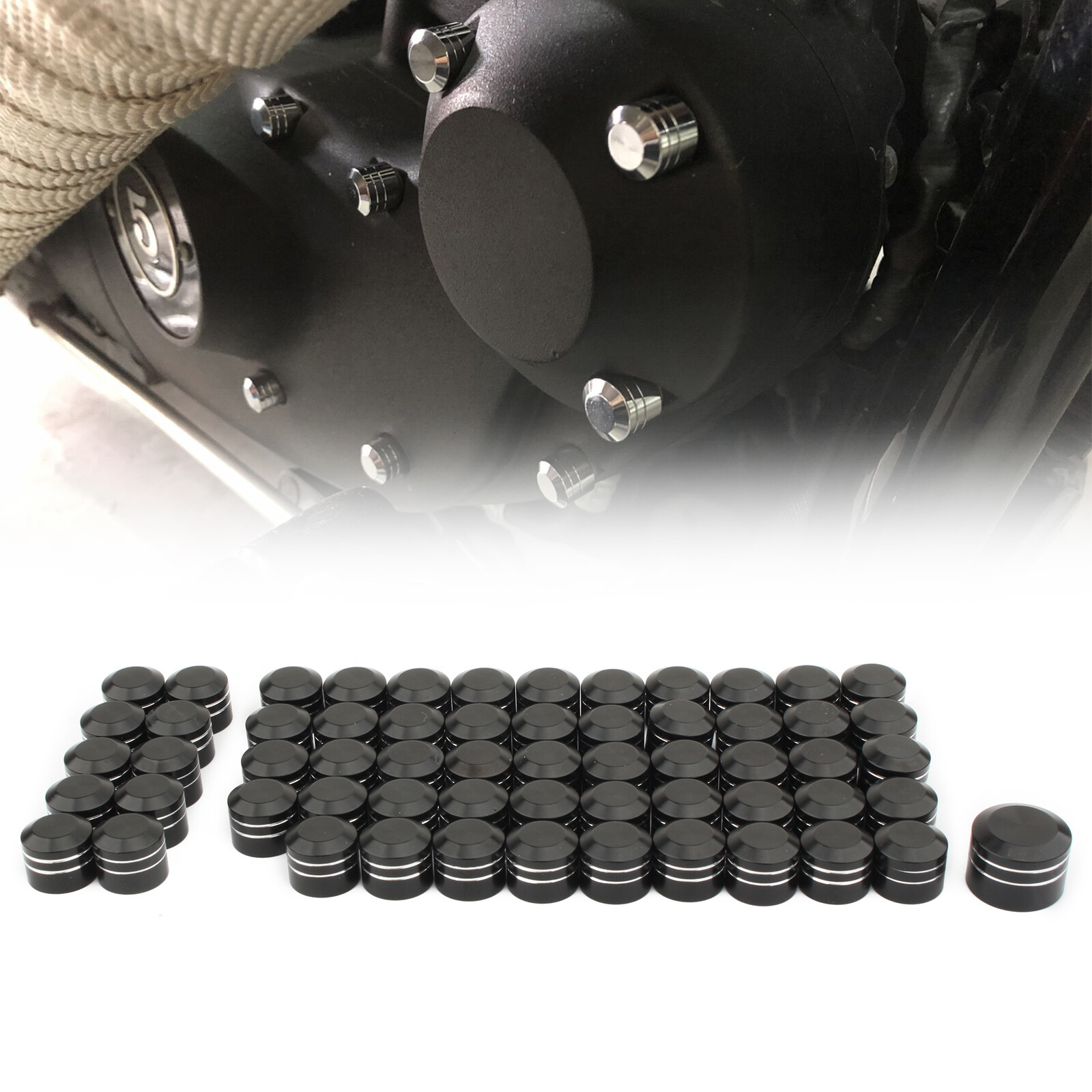60pcs Engine Screw Bolts Cover Caps For Harley Touring Softail Road ...