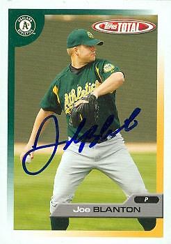Joe Blanton autographed baseball card (Oakland Athletics) 2005 Topps ...