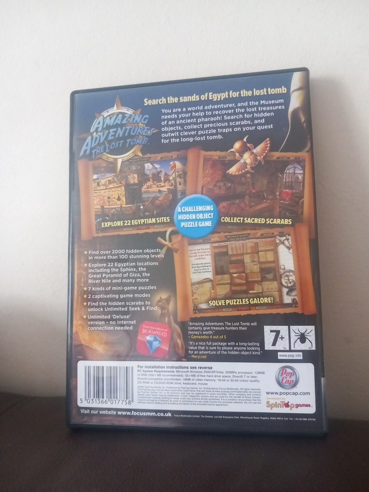 Amazing Adventures: The Lost Tomb (PC CD ROM Windows, 2009) - EU ...