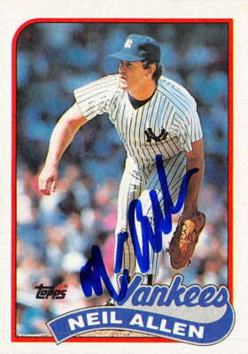 Neil Allen autographed baseball card (New York Yankees) 1989 Topps #61 ...