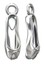ONE SMALL STERLING SILVER BALLET SHOE CHARM / PENDANT + CLOSED RING, 14 ...