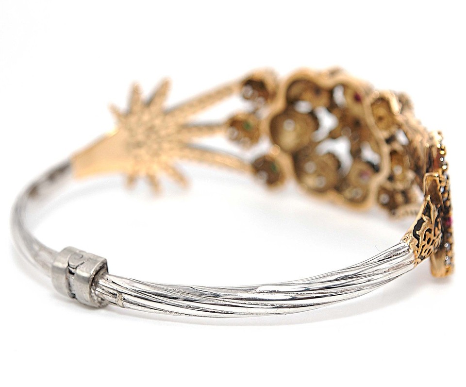 Ottoman Empire Style 6CT Treated Ruby & Topaz 925 Sterling Silver ...