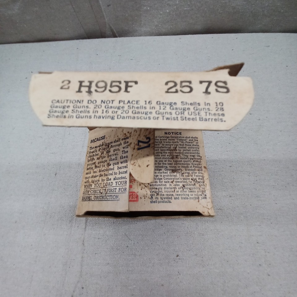 Vintage Federal Hi-Power Shot Gun Shells 20 GA Empty Box Mallard Duck ...