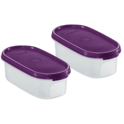 2 Units Tupperware Modular Mates Oval I 500 ml PURPLE Food Containers ...