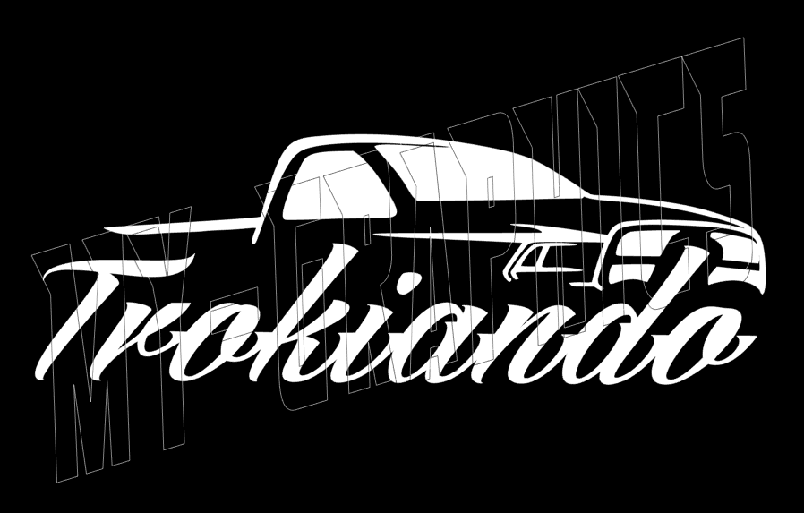 TROKIANDO TRUCK ICON WHITE VINYL DECAL FOR WINDOW CAR / TRUCK 11" NEW ...