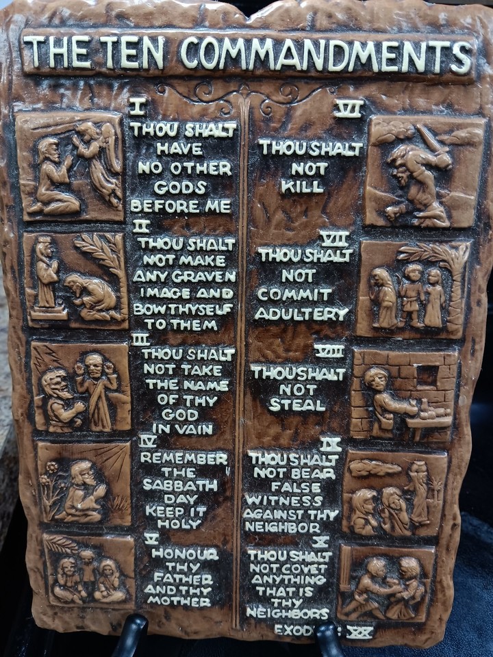 The Ten Commandments Wall Decor - 10 Commandments Wall Art, Religious ...