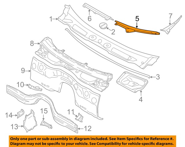 2010 - 2014 BMW X1 Left Cowl Upper Trim Cover Under Hood 51712993489 ...