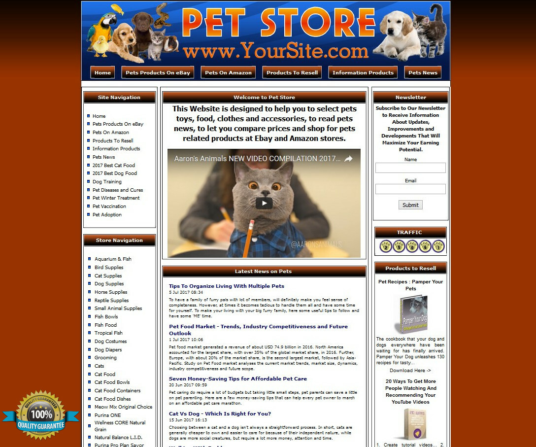 Pet Supply Store Website For Sale. List Cats Dogs Birds. | eBay
