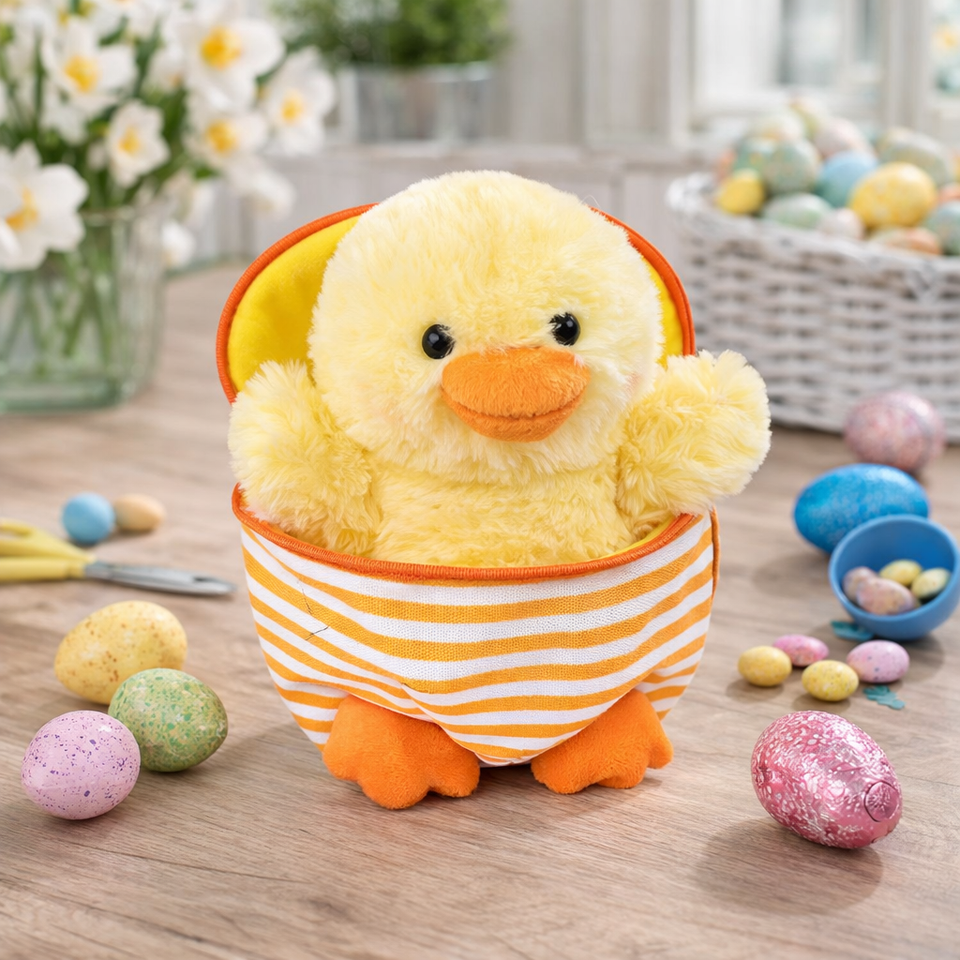 Easter Chick In An Egg Soft Plush 18cm Toy Reversible Flip & Fold Em ...