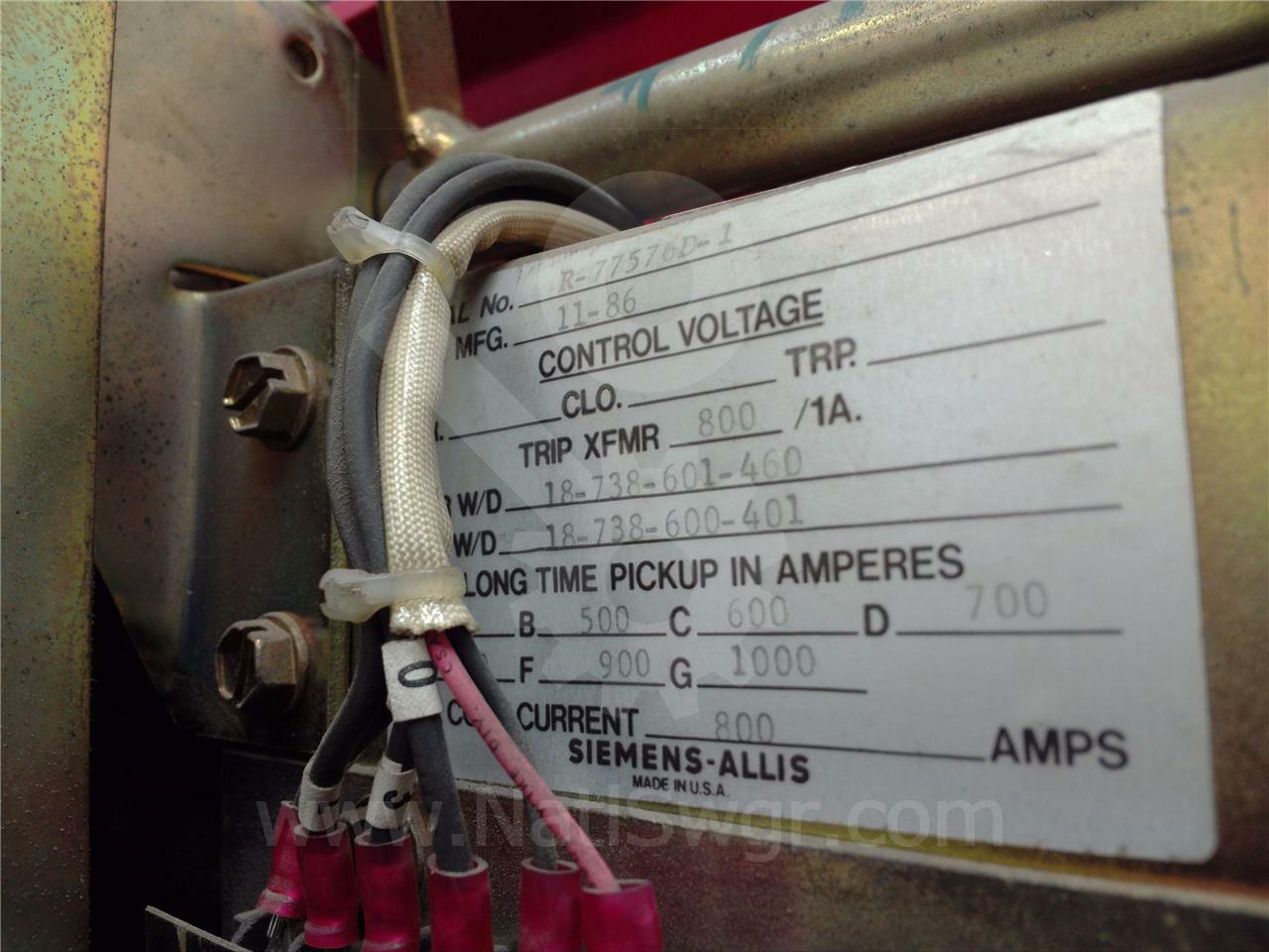 Siemens RL-800 800 Amp Air Circuit Breaker for sale online | eBay