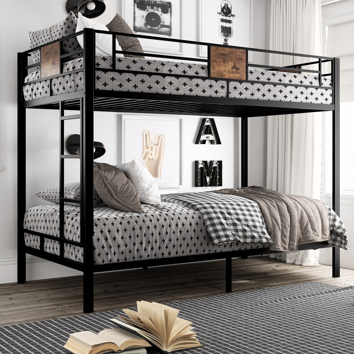 Cama Doble Sobre Litera Completa Con Escritorio Litera Abatible