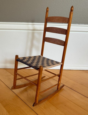 Salesman's sample doll sized shaker style rocking chair Decor piece ...