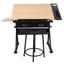 Drafting Drawing Table Tiltable Tabletop Edge Stopper Adjustable Height ...