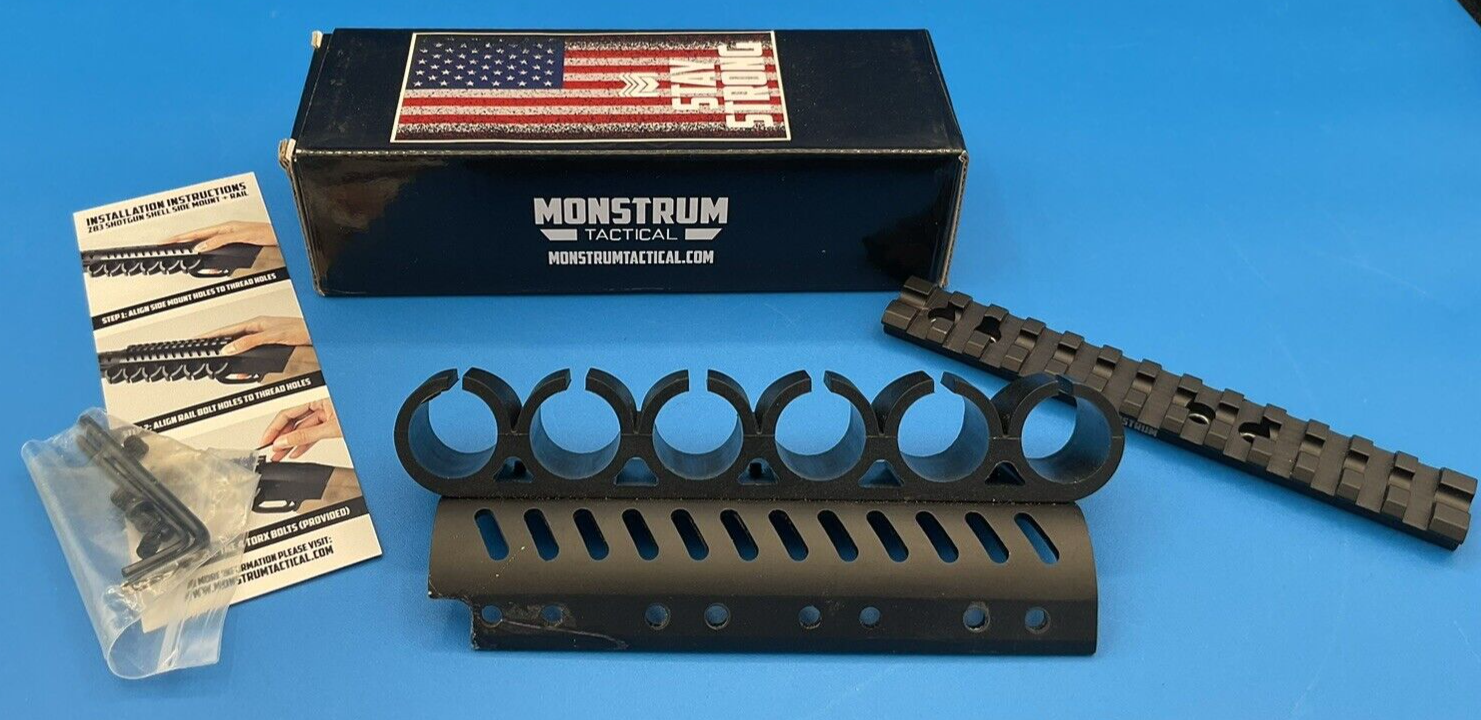 MONSTRUM TACTICAL Z83 Shotgun Shell Side Mount + Rail NEW Fast Free ...