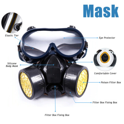US Full Face Gas Mask Painting Spraying Respirator w/Filters for 6800 ...